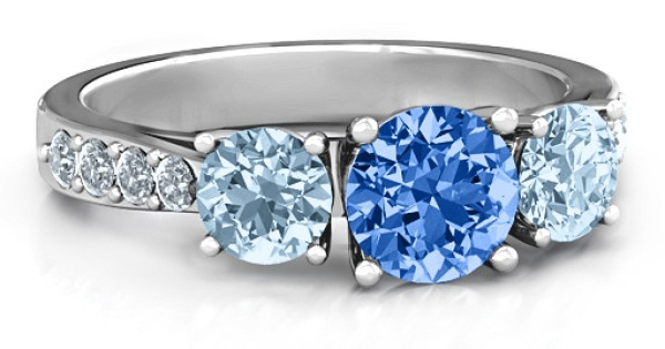 Majestic Drei Stein Eternity Ring mit Akzenten