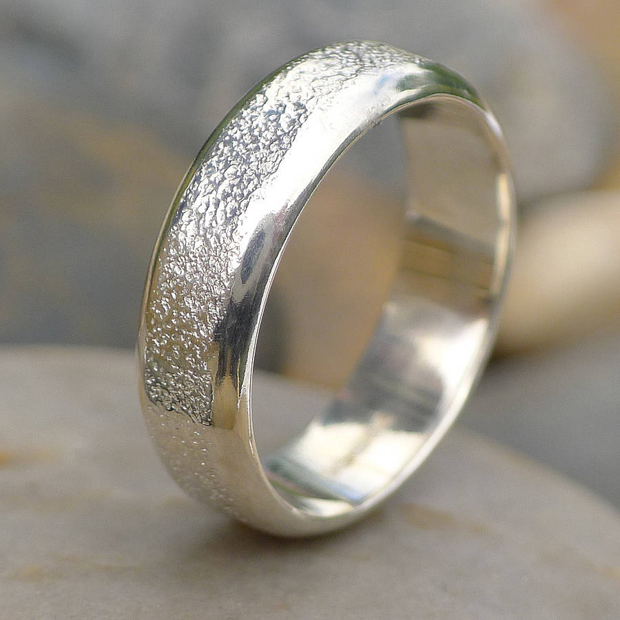 Mens Silber Ring mit Concrete Texture
